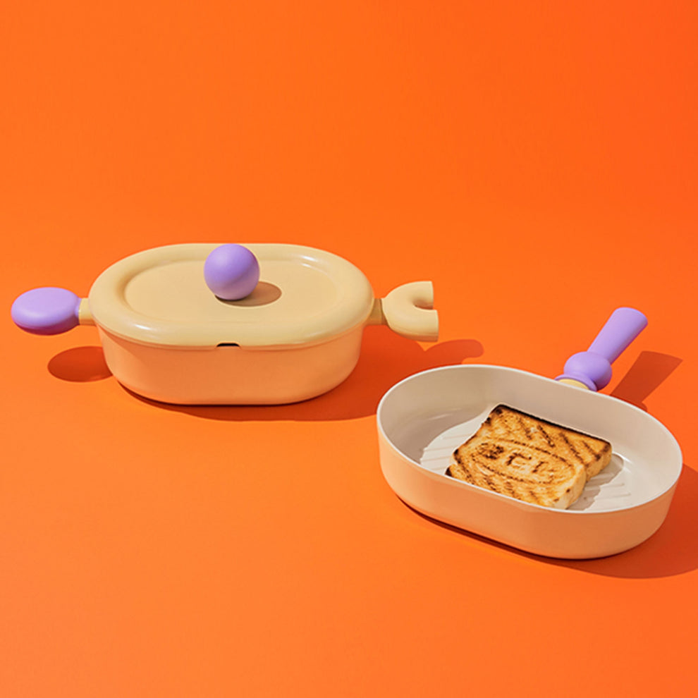 [Neoflam] Better Finger Low Oval Casserole + Oval Grillpan